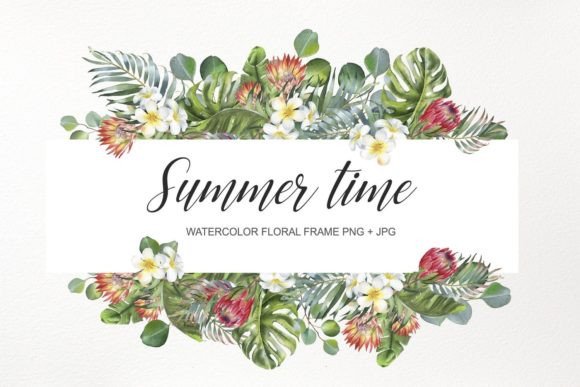 Fall Floral Frame Border Clipart PNG Graphic by WatercolorGardens ...