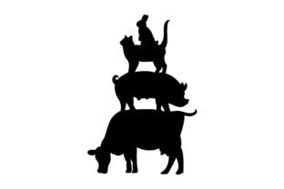 Stacked Farm Animal Silhouette SVG Cut file by Creative Fabrica Crafts ...