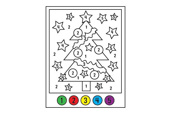 Christmas Tree Color by Number SVG Cut file by Creative Fabrica Crafts ...