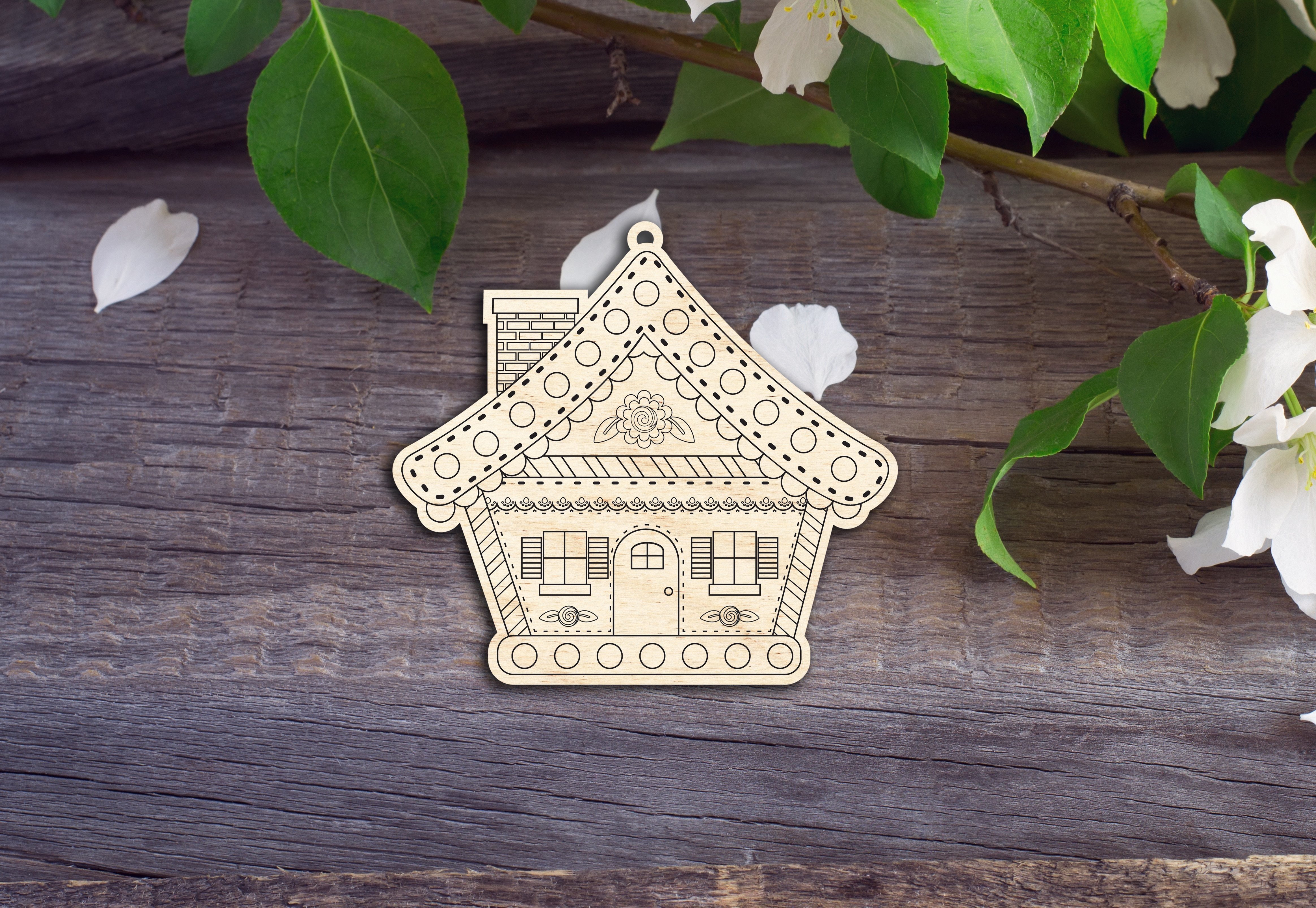 Gingerbread House Christmas Ornament · Creative Fabrica