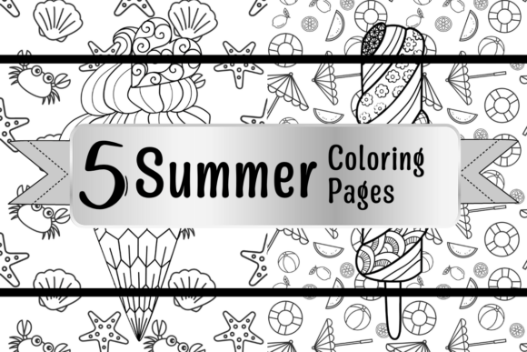Summer Coloring Pages with Ice Cream Graphic by Coloring With ...