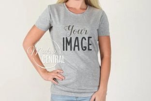 Heather Gray Woman's T-Shirt Mockup Graphic by Mockup Central ...