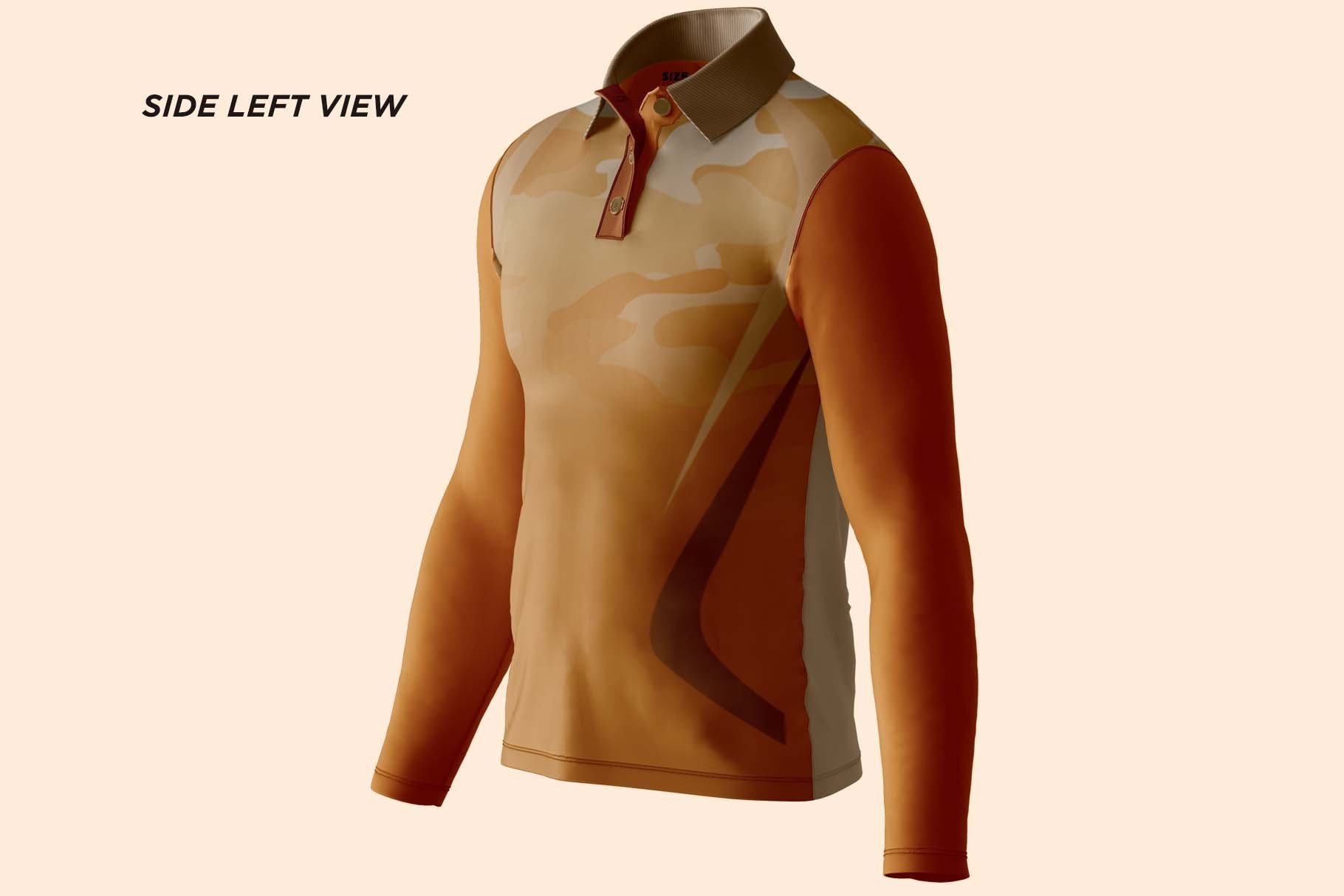 Polo T-Shirt Long Sleeve Mockup Graphic by Nanggroe Scripting ...