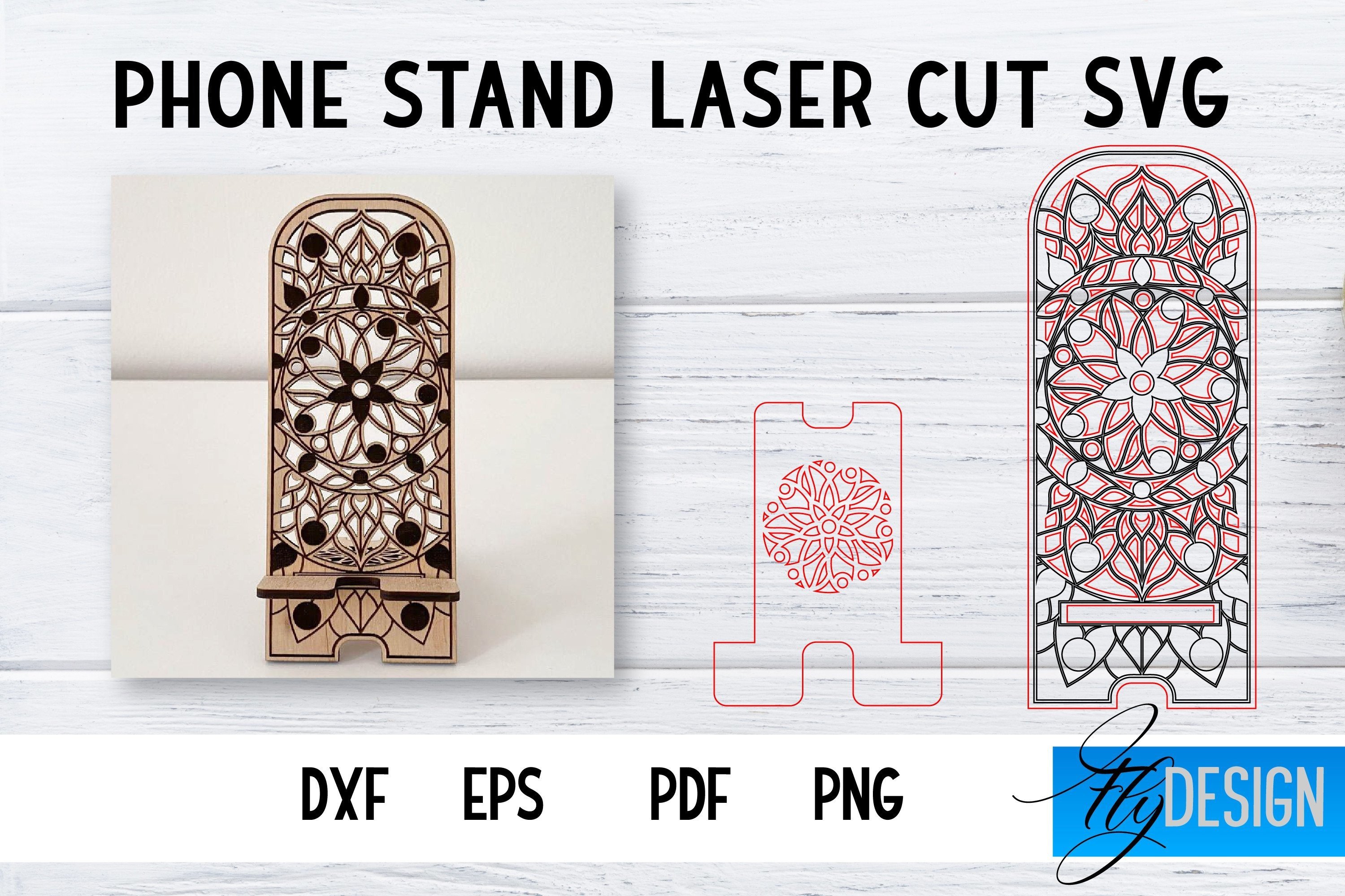 Phone Stand Laser Cut SVG | Cell Phone · Creative Fabrica