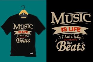 Music is Life T Shirt Design Graphic by 4gladiator.studio44 · Creative ...