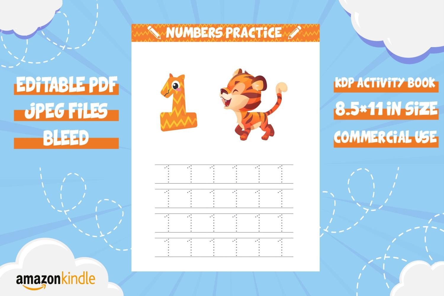 Tiger Handwriting Numbers Practice Graphic by MOUKA GRAPHICS · Creative ...