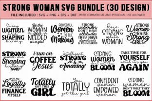 Strong Woman 30 Designs SVG Bundle Graphic by Extreme DesignArt ...