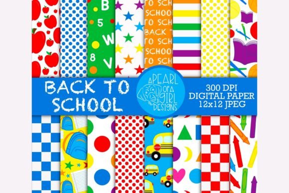 Back to School Digital Paper Graphic by apearlofagirldesigns · Creative ...