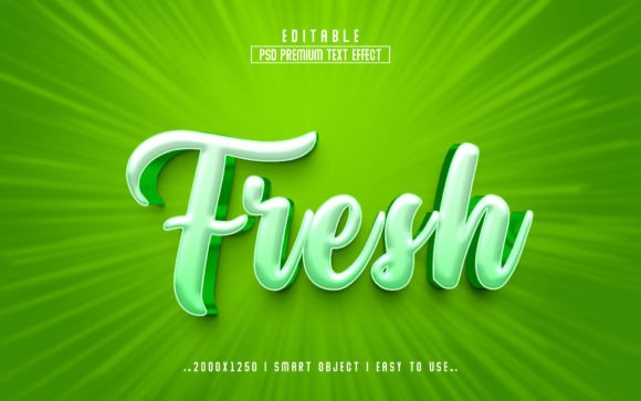 Fresh 3D Editable Psd Text Effect Style Graphic by mdjahidul99519 ...