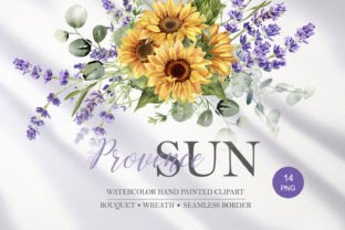 Sunflower & Lavender Flowers Clipart. Graphic by WatercolorGardens ...