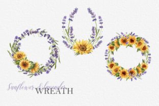 Sunflower & Lavender Flowers Clipart. Graphic by WatercolorGardens ...