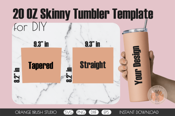 20 OZ Skinny Tumbler Template Wrap SVG Graphic by Orange Brush Studio ...