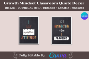 Editable Growth Mindset Classroom Decor Graphic by Adalin Digital ...