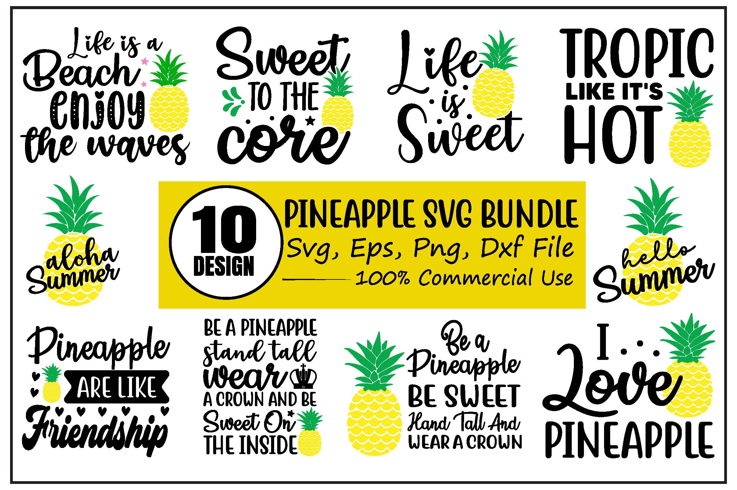 Pineapple Svg Bundle Commercial Use Graphic by BDB_Graphics · Creative ...