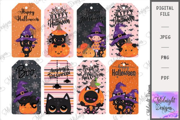 Cute Halloween Gift Tags Graphic by Midnight Designs · Creative Fabrica