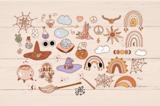 Groovy Retro Halloween - Clipart Bundle Graphic by huxmay · Creative ...