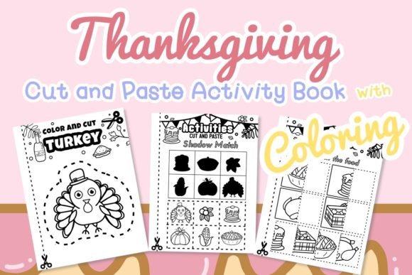 Thanksgiving Cut and Paste Activity Page Graphic by Cutie Kids Art ...
