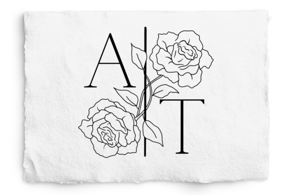 Rose Monogram Frame, Wedding Design Graphic by GaborStudioDesign ...