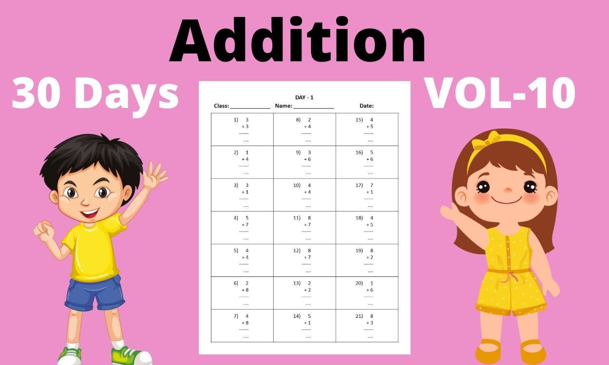 30 Days Addition Worksheets VOL- 10 Graphic by KDP Coloring Pages ...