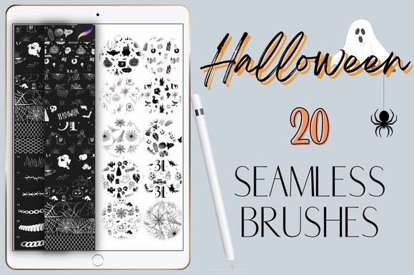 Procreate Halloween Seamless Pattern Graphic by Calcool · Creative Fabrica