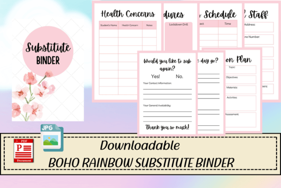 BOHO RAINBOW SUBSTITUTE BINDER Graphic by Agnieszka Swiatkowka-Sulecka ...