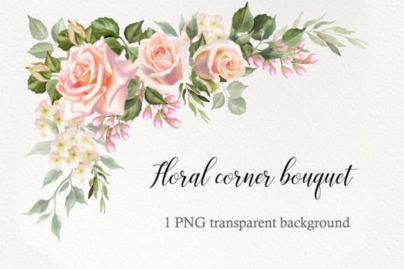 Watercolor Floral Corner Border PNG Graphic by WatercolorGardens ...