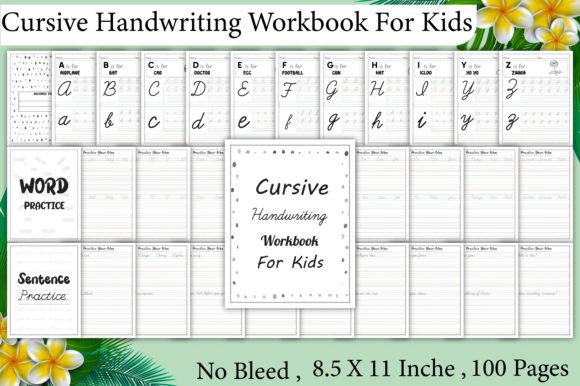 Cursive Handwriting Workbook for Kids Graphic by designmela01 ...