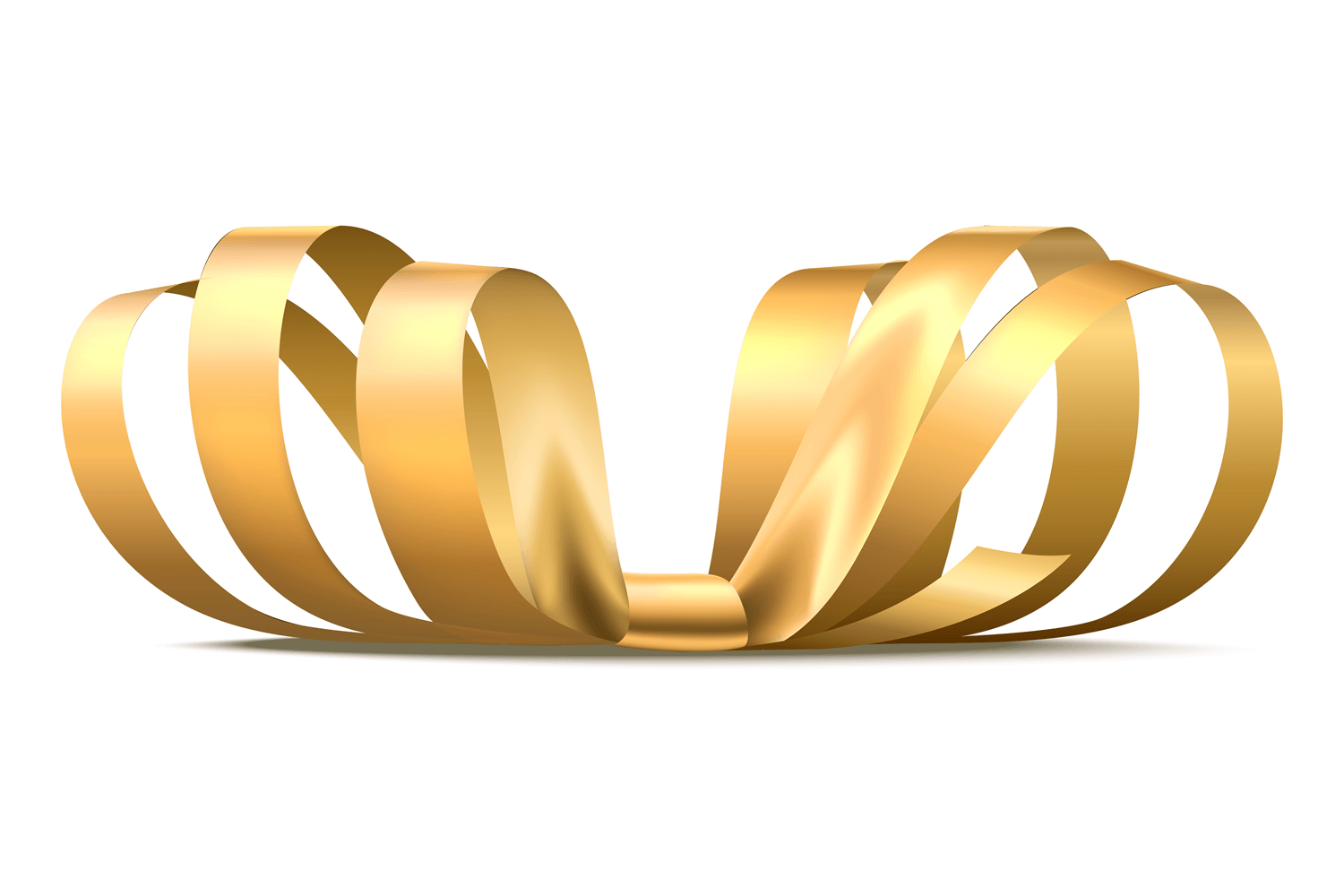 Gift Bow Ribbon. Realistic Satin Golden Graphic by vectorbum · Creative ...