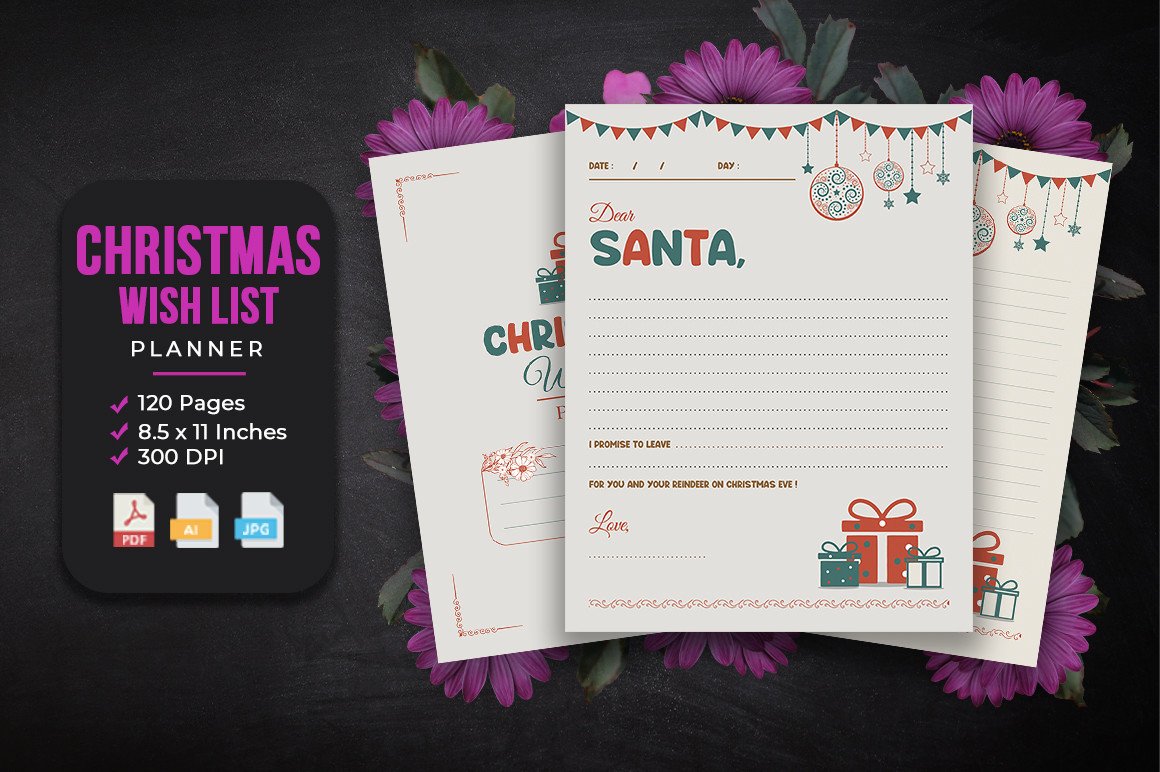 Christmas Wish List Planner-KDP Interior Graphic by srsadi123 ...