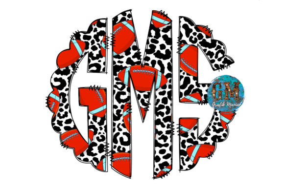 Football Leopard Print Handdraw Monogram Graphic by KrittaGrafik ...