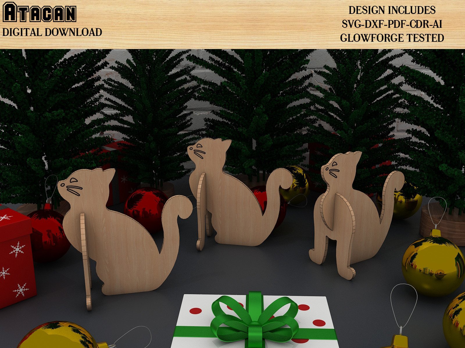 Cat Puzzle Laser Cut Files Vector Plans · Creative Fabrica