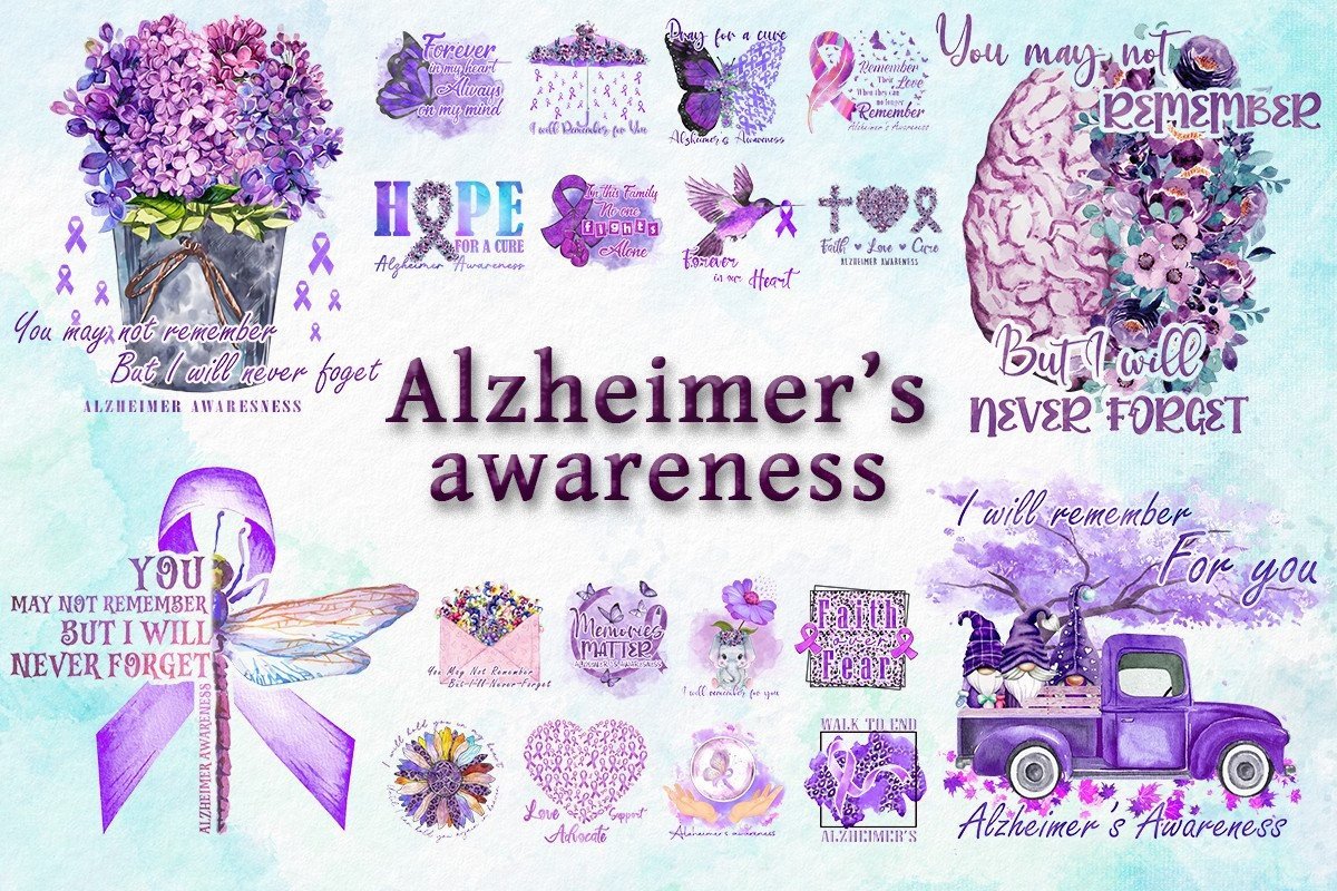 Alzheimer's Awareness PNG Bundle Bundle · Creative Fabrica