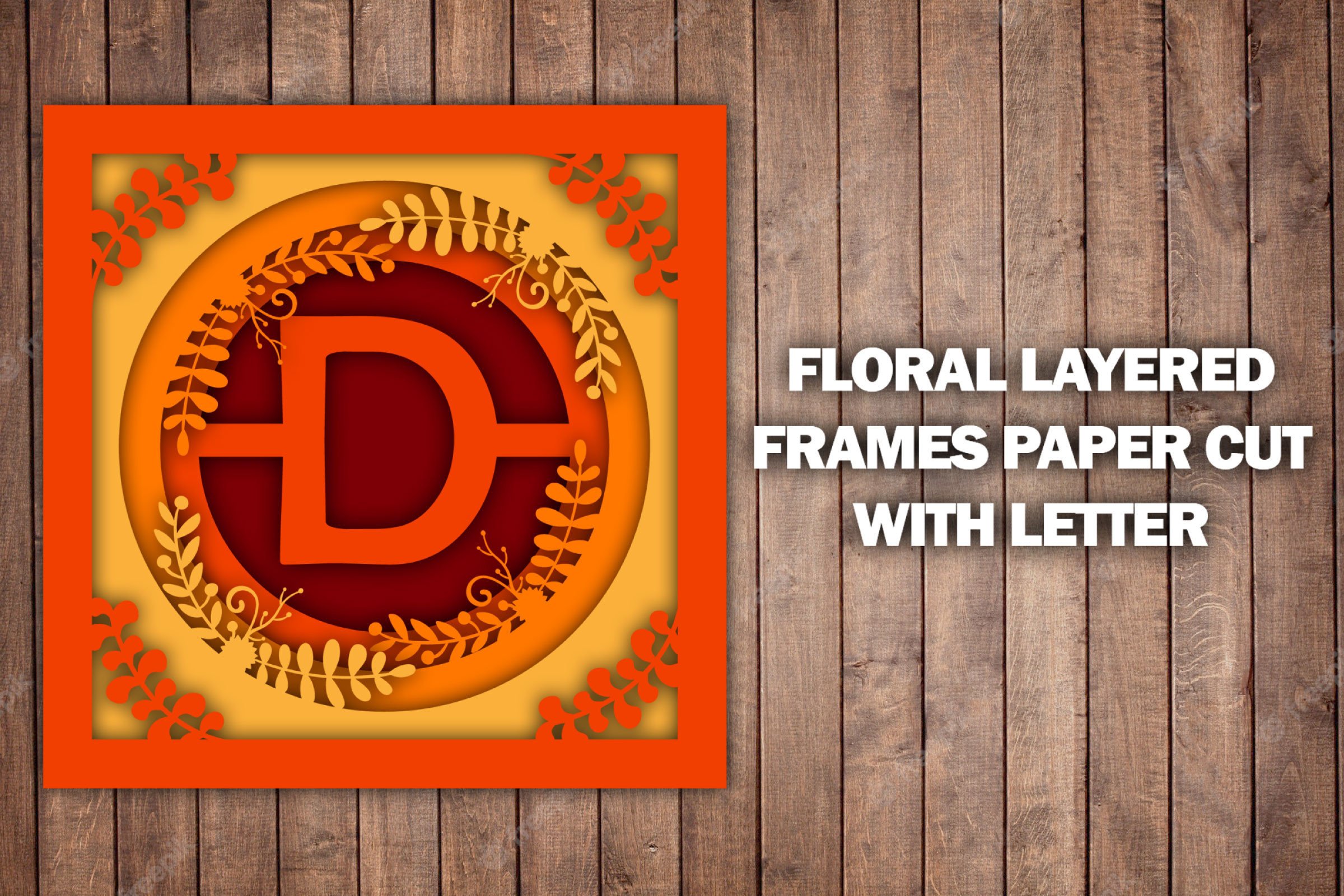 Floral Layered Frames & Letter Paper Cut · Creative Fabrica