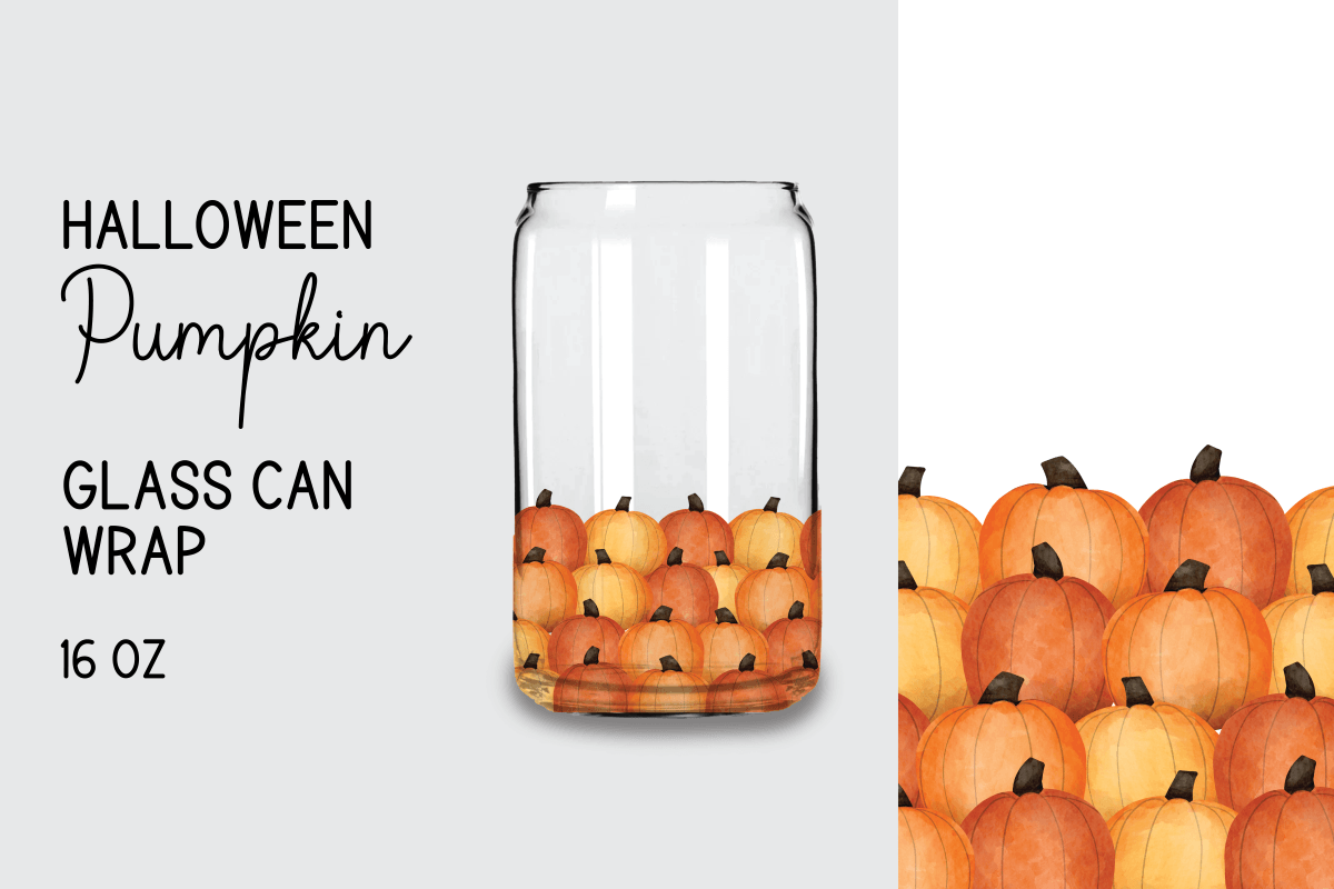 Halloween Pumpkin Patch Glass Can Wrap 16 Oz SVG Cut file by Creative ...