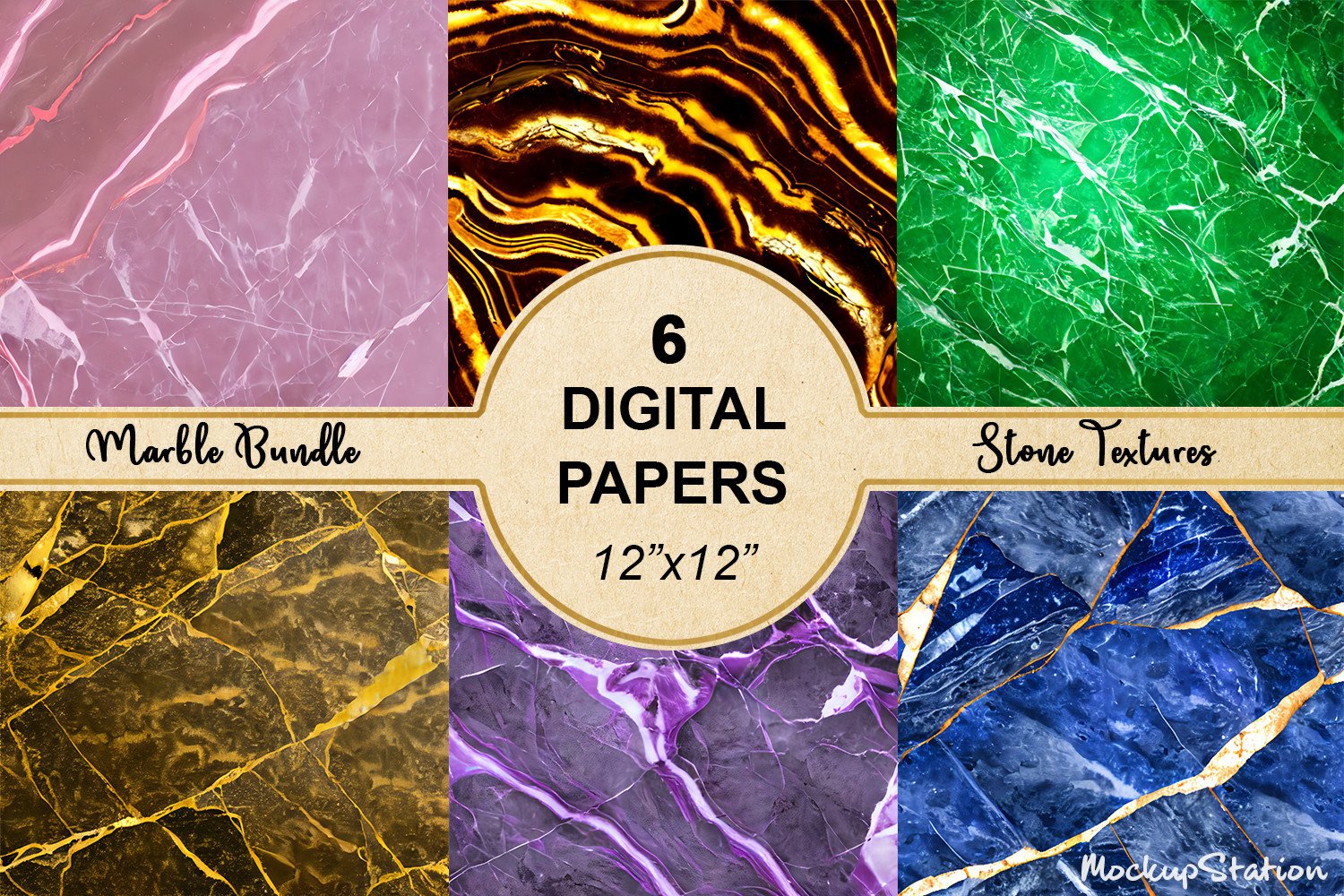 Marble Digital Papers Bundle Graphic by Mockup Station · Creative Fabrica