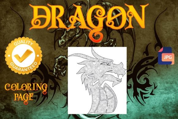 Unique Dragon Coloring Page for Adults Graphic by Creative Dream ...