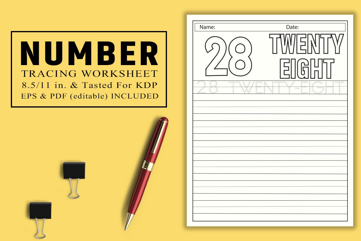 Number Alphabet Tracing KDP Worksheets Graphic by Design BLOOM ...