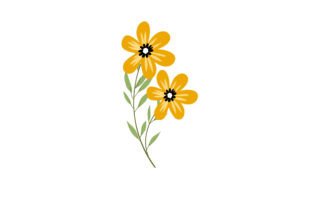 Flower Yellow Floral Vector Graphic by bakerboysart · Creative Fabrica
