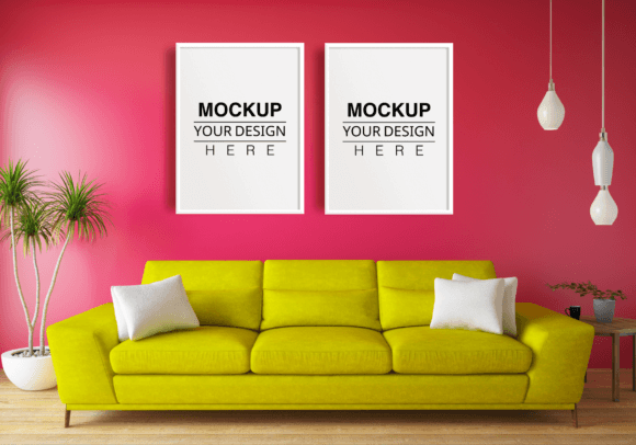 Two Frame Mockup, Wall Art Mockup Graphic by Ali's Design · Creative ...