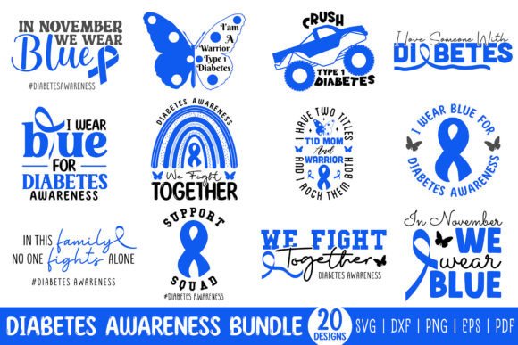 Diabetes Awareness SVG Bundle Graphic by CraftlabSVG · Creative Fabrica