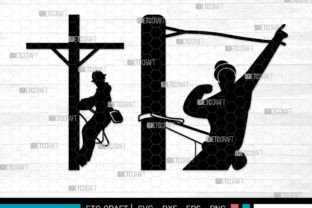 Lineman Silhouette, Electrician Svg Graphic by Pixel Elites · Creative ...