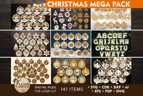 147 CHRISTMAS ORNAMENTS MEGA PACK · Creative Fabrica