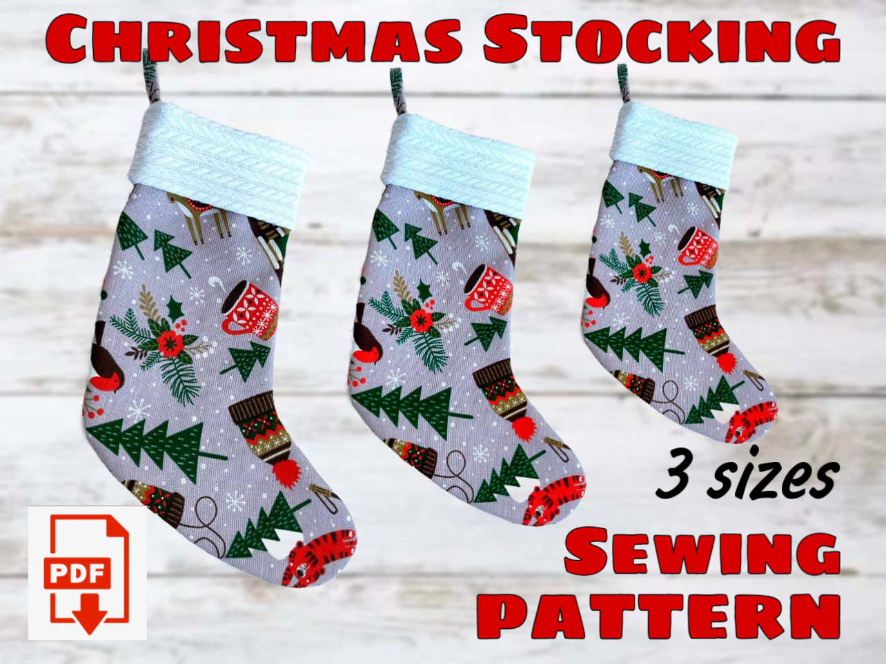 Christmas Stocking Sewing Pattern Graphic by Cotton Miracle Studio ...