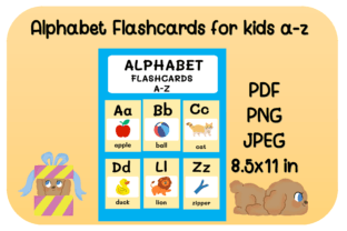 Alphabet Flashcards for Kids a-z Graphic by Foam-Design Store ...
