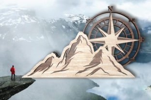 Laser Cut File ,Mountain Compass ,Jpg · Creative Fabrica