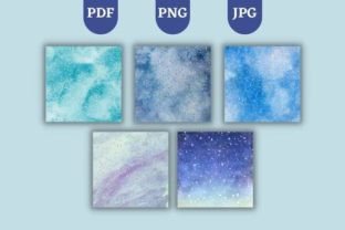 Blue Watercolor Digital Paper Graphic by Interiors & Digital products ...