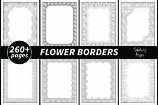 Flower Borders Coloring Page Bundle Graphic by Design Creator Press ...