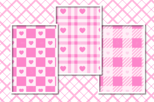 Pink Plaid Valentines Day Digital Paper Graphic by SimpleStyles ...