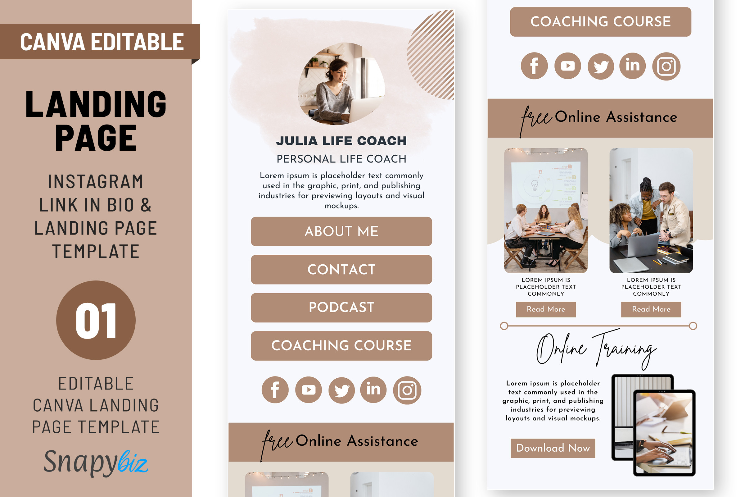 Free Landing Page for Instagram Graphic by SnapyBiz · Creative Fabrica