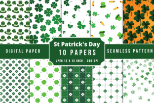 St Patrick's Day Digital Papers Patterns Graphic by MH Creation House ...